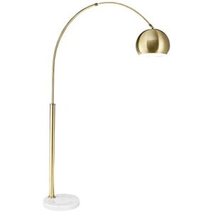 pacific coast lighting basque gold finish modern arc floor lamp with white marble base