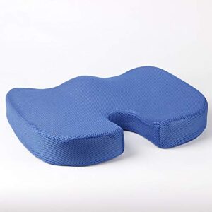 Gel-Enhanced seat Cushion-Non-Slip Orthopedic Gel and Memory Foam Tailbone Cement seat Cushion-Office Chair car seat Cushion-Sciatica and Back Pain Relief (Royal Blue)