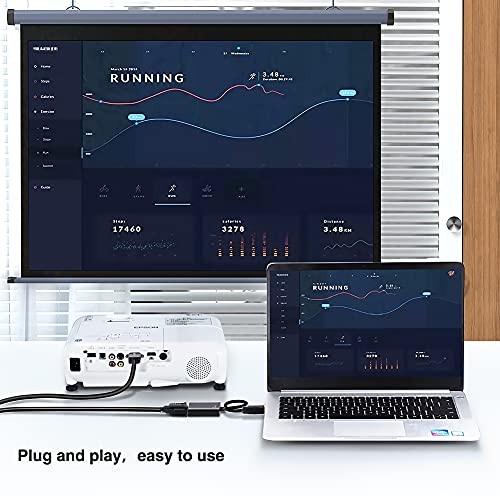 leizhan HDMI to VGA Adapter Cable, HDMI Male to VGA Female Converter with 3.5mm Audio Jack Compatible with Computer PC Laptop Monitor Projector HDTV Ultra-Book Raspberry Pi Chromebook