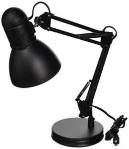 boston harbor tl-wk-134e-bk-3l swing arm adjustable desk lamp, 60 w, a19, black