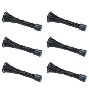 dahszhi 6 pcs flexible spring door stops door stopper with black rubber bumper tips,black