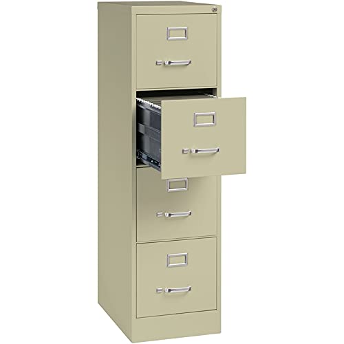 Hirsh Industries 22" Deep Vertical File Cabinet 4-Drawer Letter Size Putty, 17891