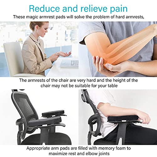 Chair Armrest Pads and Memory Foam Elbow Pillow for Forearm Pressure Relief,Universal Chair Arm Cover,2 Piece Set