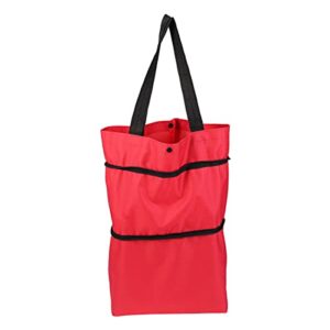 collapsible trolley bags collapsible trolley bags with wheel folding shopping cart tote grocery pouch for vegetables fruit goodies organizer red trolley folding shopping bag