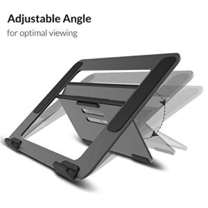 Avankin YS104 Adjustable Aluminum Laptop Cooling Stand for Desk, Portable Holder for iPad Book, Foldable Computer Riser with Ergonomic Height for MacBook Pro/Air, Dell, HP and More 9.7-16” Notebook