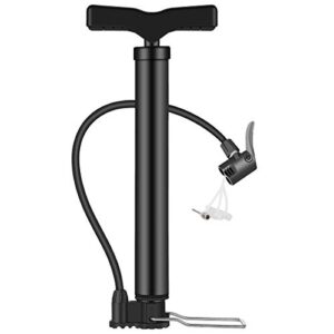 floor pump,[120psi] diyife mini bike pump, portable bicycle air pump bike hand pump for road, mountain bmx bike automatically fit presta schrader with 1 ball needle motorboat valve