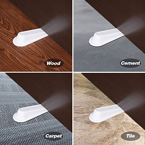 FASTENER TREE 3 Pack Non-Slip Rubber Door Wedge Stopper, Heavy Duty Door Stop 1" High White