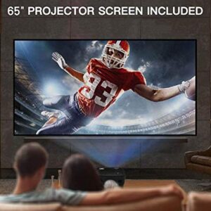 Luby Portable Movie Projector with Free Projector Screen Perfect for Fun Camping Neighborhood Gathering Backyard Movie