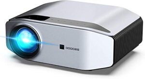 movie projector, goodee portable outdoor native 1080p home theater video projector, full hd lcd 300 inch, contrast 10000:1 with 100,000 hrs lamp life, compatible with pc, ps4, tv stick, hdmi, yg620