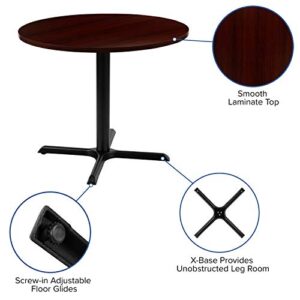 BizChair 36" Round Multi-Purpose Conference Table in Mahogany - Meeting Table for Office