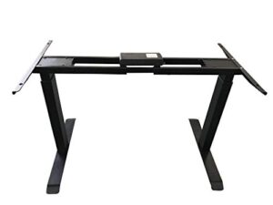 rise up dual motor electric adjustable height width standing desk frame with memory premium quality sit stand up ergonomic home commercial office desk base legs base table no desktop computer black