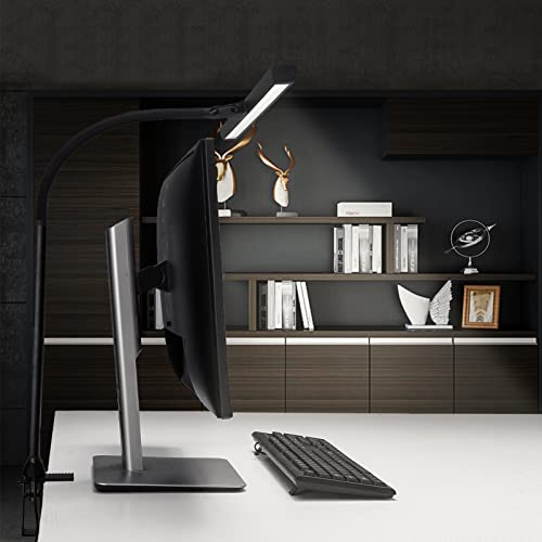 AETEE LED Architect Desk Lamp with Clamp Eye-Care and Desktop Use Desk Lamps for Home Office Dimming and Adjustable Color Temperature 12W Black