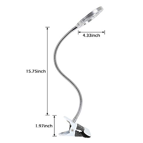 Sanmenxiadongjun LED Magnifying Lamp 8X Glass Metal Swing Arm Desk Lamp 360° Adjustable Gooseneck & USB Charge with Good Eye Protection for Reading Office Work Tattoo Nail Art