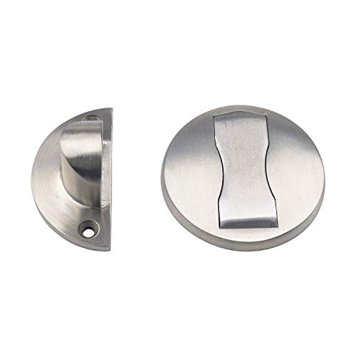 Door Stop, Magnetic Door Catch Doorstop Heavy Duty Brushed Finish with Screw Mount 304 Stainless Steel --Silver