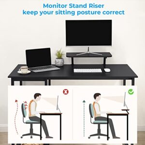 GreenForest Computer Home Office Desk with Monitor Stand and Storage Shelves on Left or Right Side, Printer Stand with Storage Shelf, 49.2 inch Large Tall 4 Tier Printer Table for Home Office Organiza