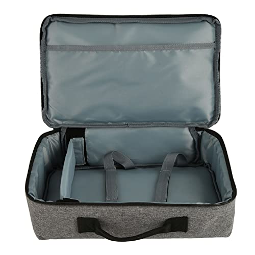 Projector Case, Projector Bag with Sturdy Handle, Portable Projector Carrying Case for Travel Gray, 13.6x7.9x4in Heavy Duty Nylon Pockets