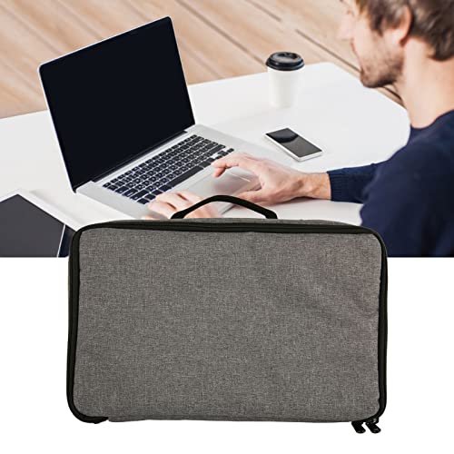 Projector Case, Projector Bag with Sturdy Handle, Portable Projector Carrying Case for Travel Gray, 13.6x7.9x4in Heavy Duty Nylon Pockets