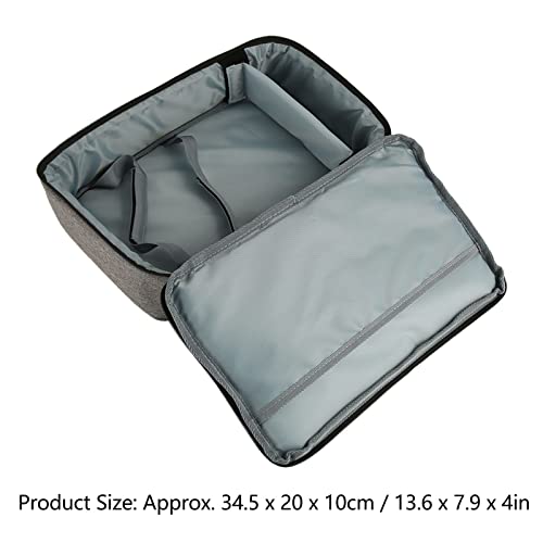 Projector Case, Projector Bag with Sturdy Handle, Portable Projector Carrying Case for Travel Gray, 13.6x7.9x4in Heavy Duty Nylon Pockets