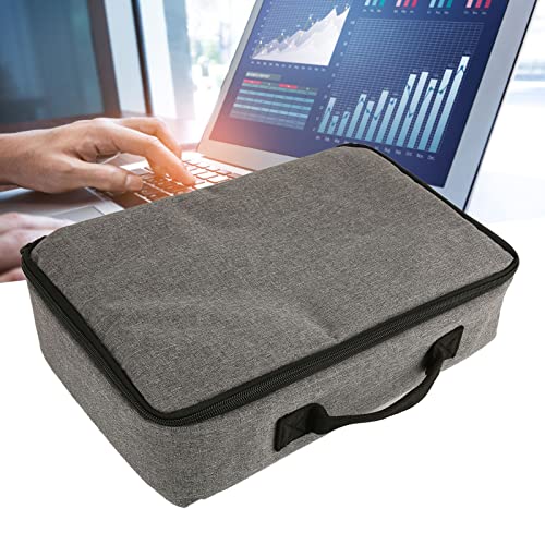 Projector Case, Projector Bag with Sturdy Handle, Portable Projector Carrying Case for Travel Gray, 13.6x7.9x4in Heavy Duty Nylon Pockets