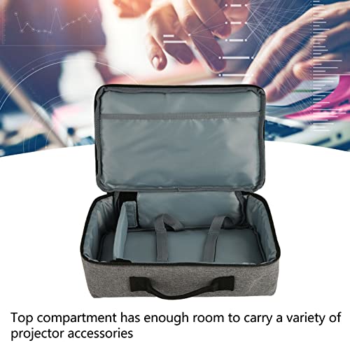 Projector Case, Projector Bag with Sturdy Handle, Portable Projector Carrying Case for Travel Gray, 13.6x7.9x4in Heavy Duty Nylon Pockets