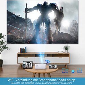 Projector with WiFi and Bluetooth, Native 1080P Projector 8500L Hd Mini Phone Projector with 100'' Projector Screen,Video Projector Home Theater for Outdoor Movie Compatible with Phone