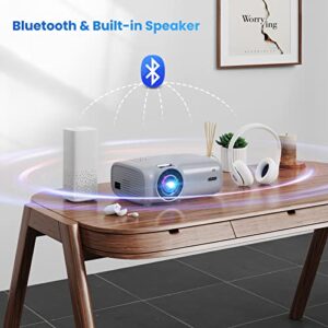 Projector with WiFi and Bluetooth, Native 1080P Projector 8500L Hd Mini Phone Projector with 100'' Projector Screen,Video Projector Home Theater for Outdoor Movie Compatible with Phone