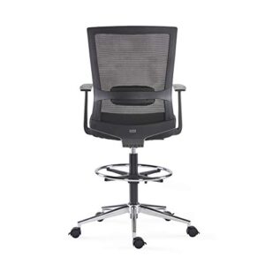 Sunon Office Tall Drafting Chair, Black & Brake Wheels