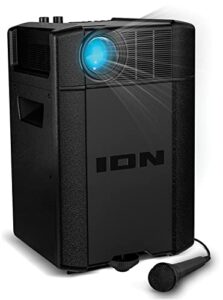 ion projector deluxe speaker battery/ac powered indoor/outdoor projector