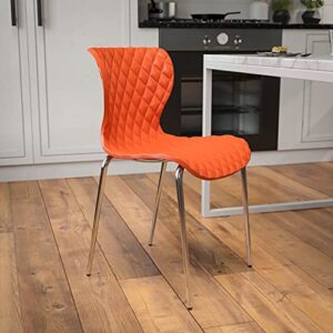 emma + oliver contemporary design orange plastic stack chair