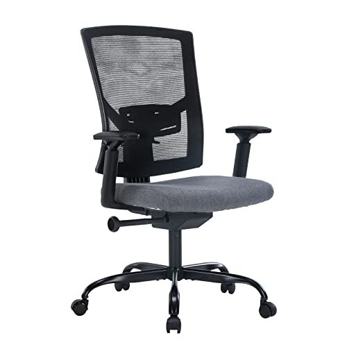 CLATINA Office Chair, Ergonomic Desk Chair with Wheels, Mesh Computer Swivel Rolling Chairs with 4D Adjustable Lumbar Support, Armrests and 140° Tilt Function, Task Executive Chair for Home Office