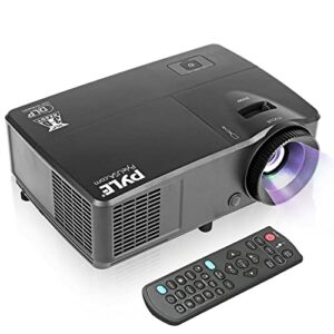 pyle full hd dlp 1080p 3000 lumens projector home theater high performance ceiling mountable, system & keystone adjustment for tv, laptop & business office presentation-(prjledlp205)