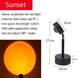 Canrolo 180 Degree Rotation Sunset Lamp,Romantic Visual Sunset Projection Lamp,Network Red Light with USB Modern Floor Stand Night Light Living Room Bedroom Decor