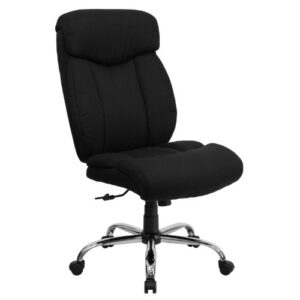 flash furniture hercules series big & tall 400 lb. rated black fabric executive ergonomic office chair and chrome base