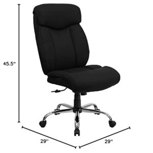 Flash Furniture HERCULES Series Big & Tall 400 lb. Rated Black Fabric Executive Ergonomic Office Chair and Chrome Base