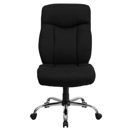 Flash Furniture HERCULES Series Big & Tall 400 lb. Rated Black Fabric Executive Ergonomic Office Chair and Chrome Base