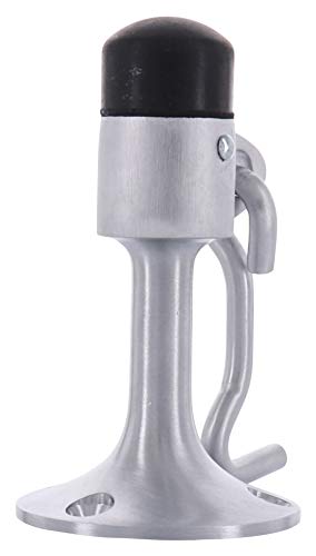 CRL Satin Chrome Finish Wall Mounted Heavy Duty Door Stop with Hook and Holder