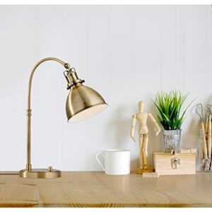 Adesso 3906-21 Abbott Desk Lamp, 20 in, 40W Standard, 40W LED, Antique Brass, 1 Table Light