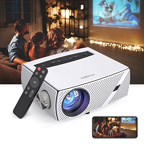 COOAU WiFi Bluetooth Projector HD 1080p Compact Portable Projector, 220ANSI Dolby Sound Support Movie Projector for Outdoor Indoor Home Theater Compatible TV Stick, HDMI, Phone, Laptop, DVD, Ceiling