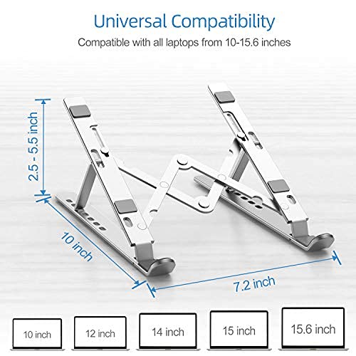 Xtree Laptop Stand,Laptop Holder Riser Computer Stand,Aluminum 7Angles Adjustable Ergonomic Non-Slip Ventilated Desktop Holder, Compatible with MacBook Air Pro, Dell XPS, Lenovo More 10-15.6” Laptops