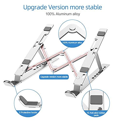 Xtree Laptop Stand,Laptop Holder Riser Computer Stand,Aluminum 7Angles Adjustable Ergonomic Non-Slip Ventilated Desktop Holder, Compatible with MacBook Air Pro, Dell XPS, Lenovo More 10-15.6” Laptops