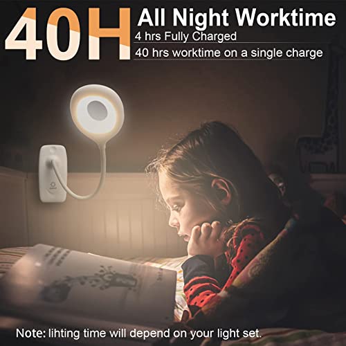 Deeplite Led Desk Lamp Battery Book Light Chargeable Reading Light, Flexible Arm, Dimming Brightness Portable Desk Light for Work Study (2 Pack).