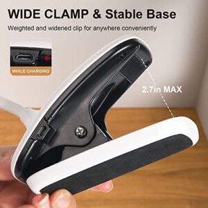 Deeplite Led Desk Lamp Battery Book Light Chargeable Reading Light, Flexible Arm, Dimming Brightness Portable Desk Light for Work Study (2 Pack).