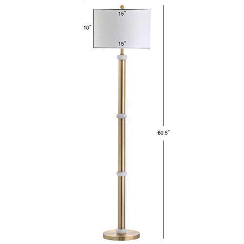 JONATHAN Y JYL1088A Gregory 60.5" Metal/Marble LED Floor Lamp Contemporary,Transitional for Bedrooms, Living Room, Office, Reading, BrassGold/White