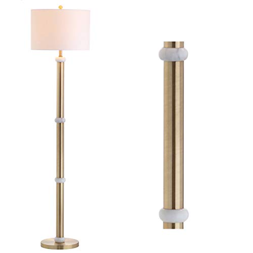 JONATHAN Y JYL1088A Gregory 60.5" Metal/Marble LED Floor Lamp Contemporary,Transitional for Bedrooms, Living Room, Office, Reading, BrassGold/White