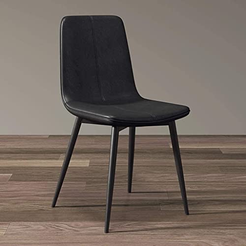 Office Reception Guest Chair Set Business Chair, Kitchen Set of 6 Dining Chairs Counter Chairs Lounge Living Room Corner Chairs with Metal Legs PU Leather Seat and Backrests Chairs ( Color : Black )