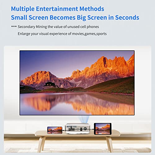 9000LM High Brightness Home Theater Projector, 200" Indoor Outdoor Movie Projector with Speaker/Zoom, Full HD 1080P Video Gaming Projector with HDMI USB for iOS Android Smart Phone Laptop TV Stick DVD