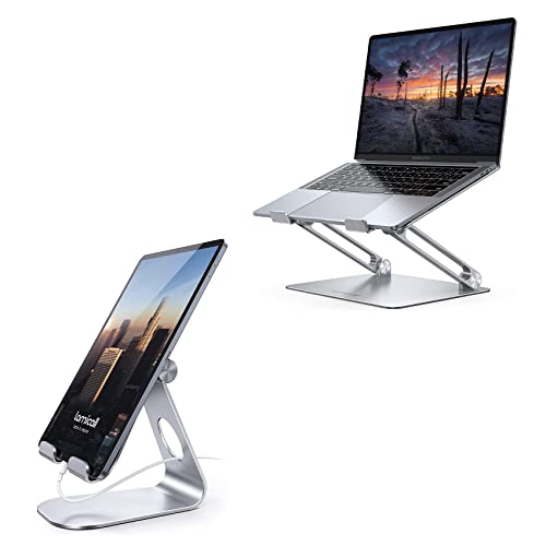 Lamicall Adjustable Tablet Stand and Portable Laptop Stand Bundle