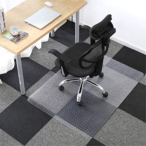 Abrihome Office Chair Mat for Carpet(30”x 48”), Easy Glide Rolling and Anti-Slip Desk Chair Mat for Office, Home and Computer Gaming Floors, Heavy Studded