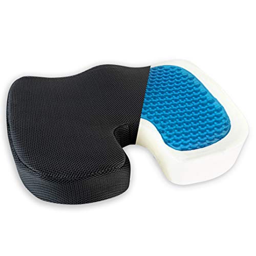 Healthy Spirit Gel Enhanced Seat Cushion | | Memory Foam and Gel Seat Cushion Office Chair Car Seat Cushion Coccyx, Black