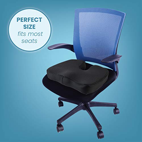 Healthy Spirit Gel Enhanced Seat Cushion | | Memory Foam and Gel Seat Cushion Office Chair Car Seat Cushion Coccyx, Black